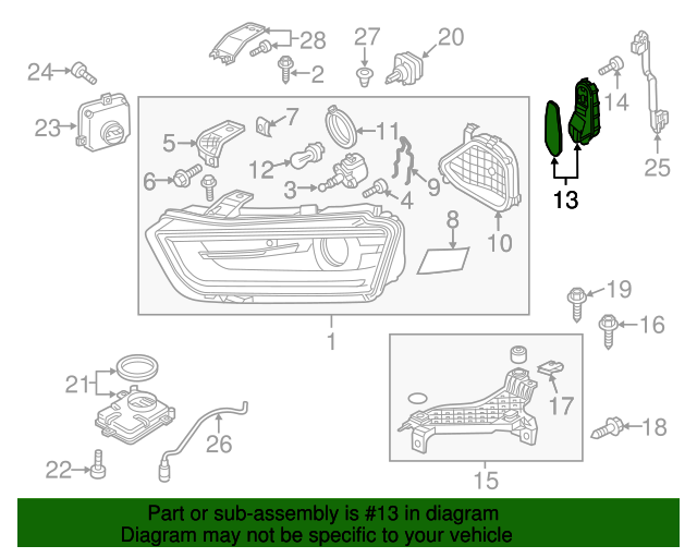 2015 Audi Led Unit 8U0-941-475-A | OEM Vehicle Parts