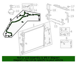 2020-2023 GM Radiator Surge Tank Inlet Hose 84615052 | GMPartsDirect.com