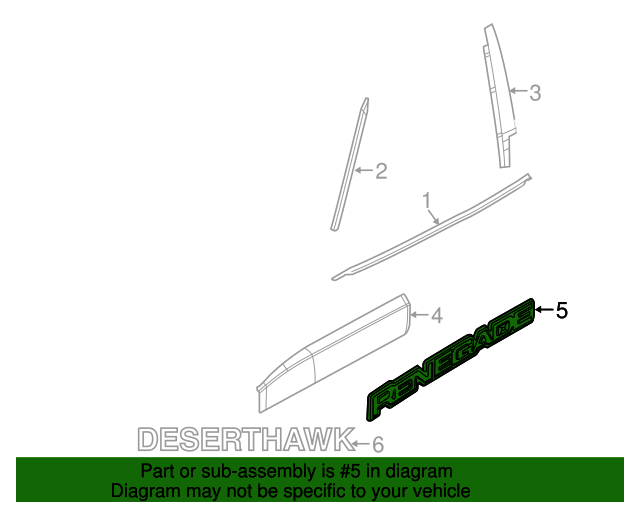 2015-2020 Jeep Renegade Nameplate - Driver's Side (LH) 68267206AA ...