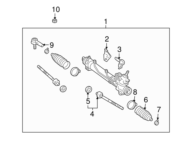 44200-48133 - Steering Gear 2006-2008 Lexus RX400h | AutoNation Parts