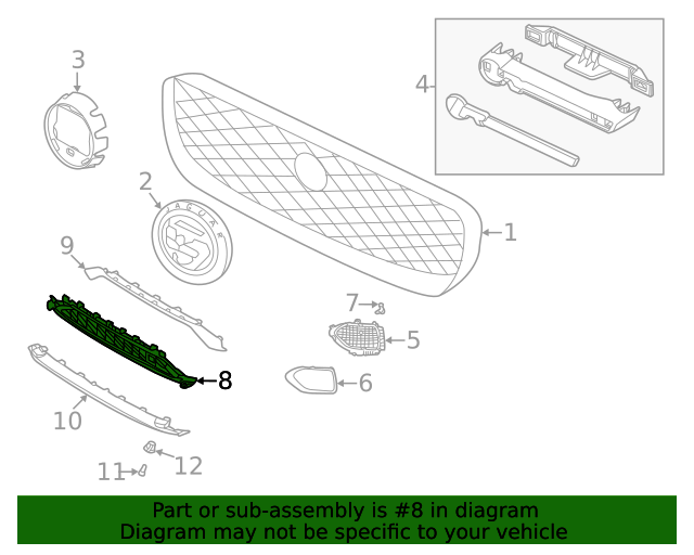 T2H52880 - Outer Grille 2021 Jaguar XF | Land Leaping Genuine British Parts