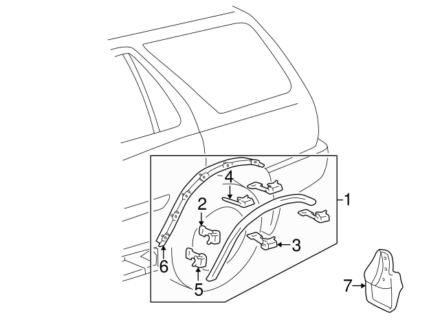 1996-2002 Toyota 4Runner Wheel Opening Molding Clip 75049-35070 ...