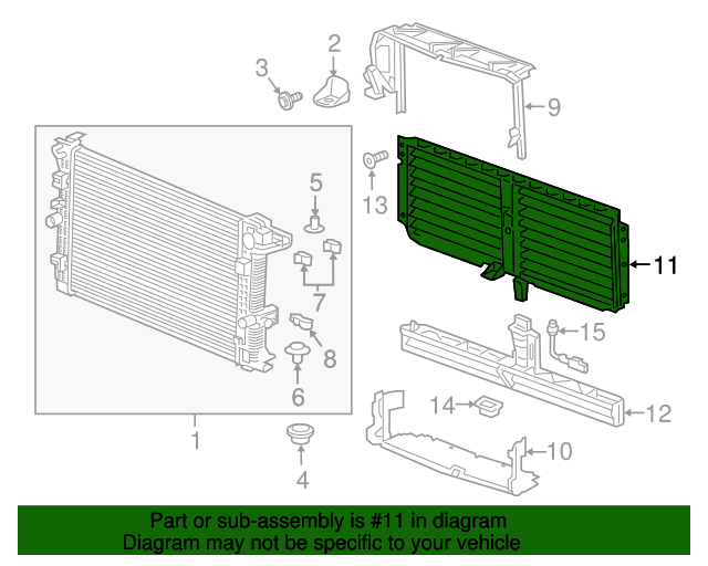 2019-2022 Chevrolet Equinox Front Bumper Shutter 84992392 | QuirkParts