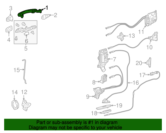 69230-08060 - Handle, Outside - 2011-2020 Toyota Sienna | OEM Genuine ...