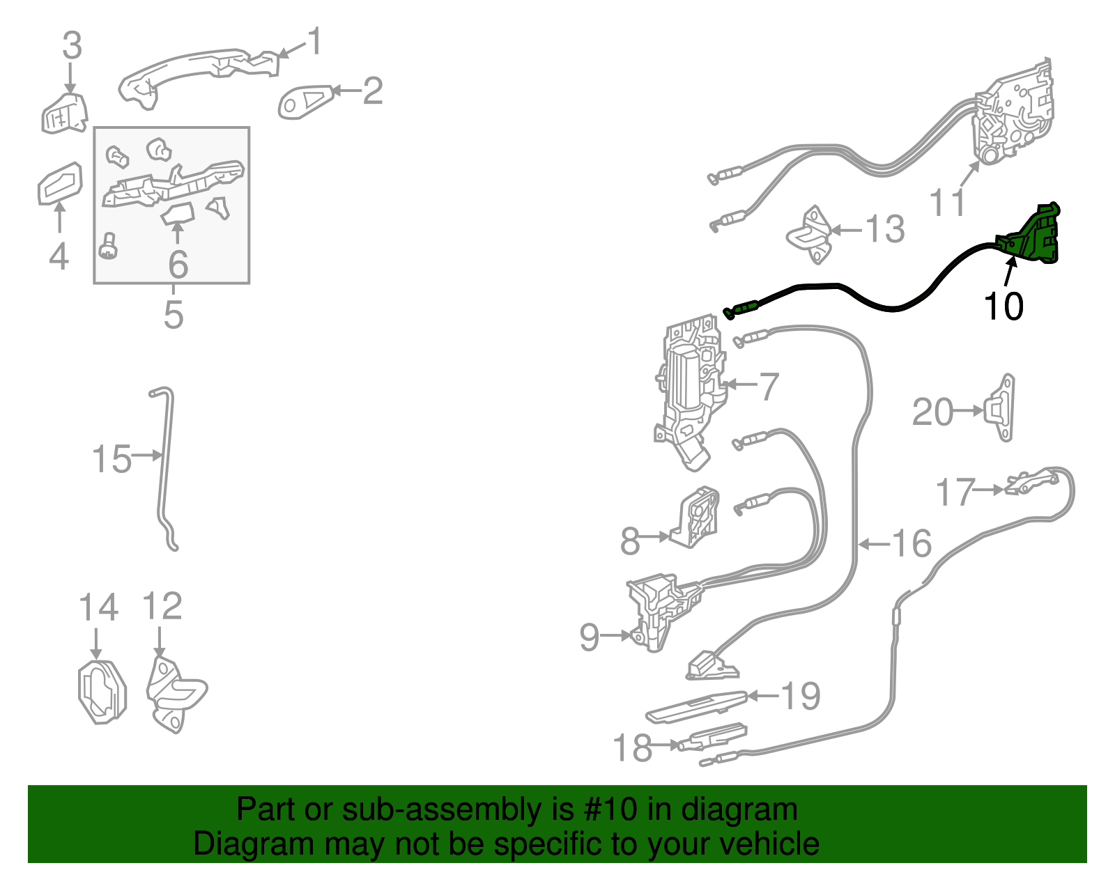 2018-2019 Toyota Sienna Lock Assembly 69340-08050 | Toyota Parts Center