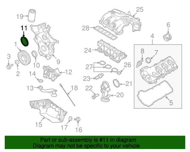 Rear Main Seal - Ford (AT4Z-6701-A) | OEMFORDPART