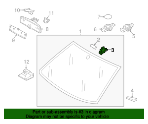 2013-2021 Volkswagen Interior Rear View Mirror Mounting Base 7N0-845 ...