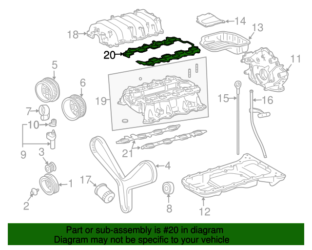 1998-2010 Lexus Plenum Gasket 17116-50010 | OEM Parts Online