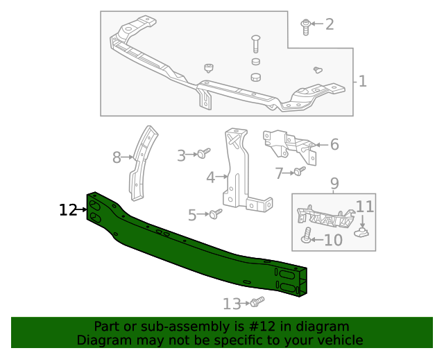 2021-2022 Buick Envision Front Bumper Impact Bar 86779967 ...