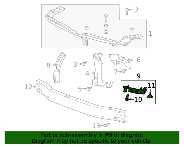 2021-2022 Buick Envision Front Bumper Fascia Guide 84925136 | GM Parts ...