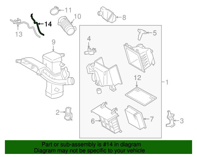 17308-0P120 - Vacuum Hose 2015-2016 Toyota Sienna | Group 1 Auto Parts