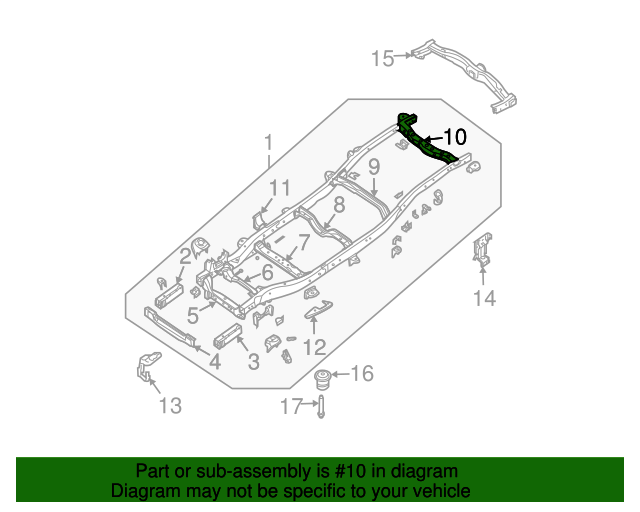 2005-2015 Nissan Rear Cross-Member 51090-EA530 | QuirkParts