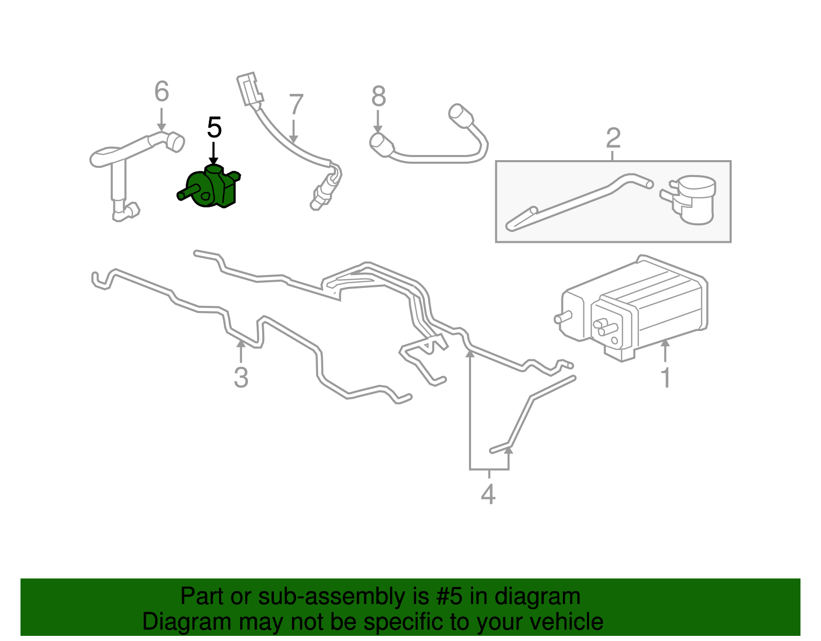 2007-2017 GM Vapor Canister Purge Valve Hose 23287620 GM ...