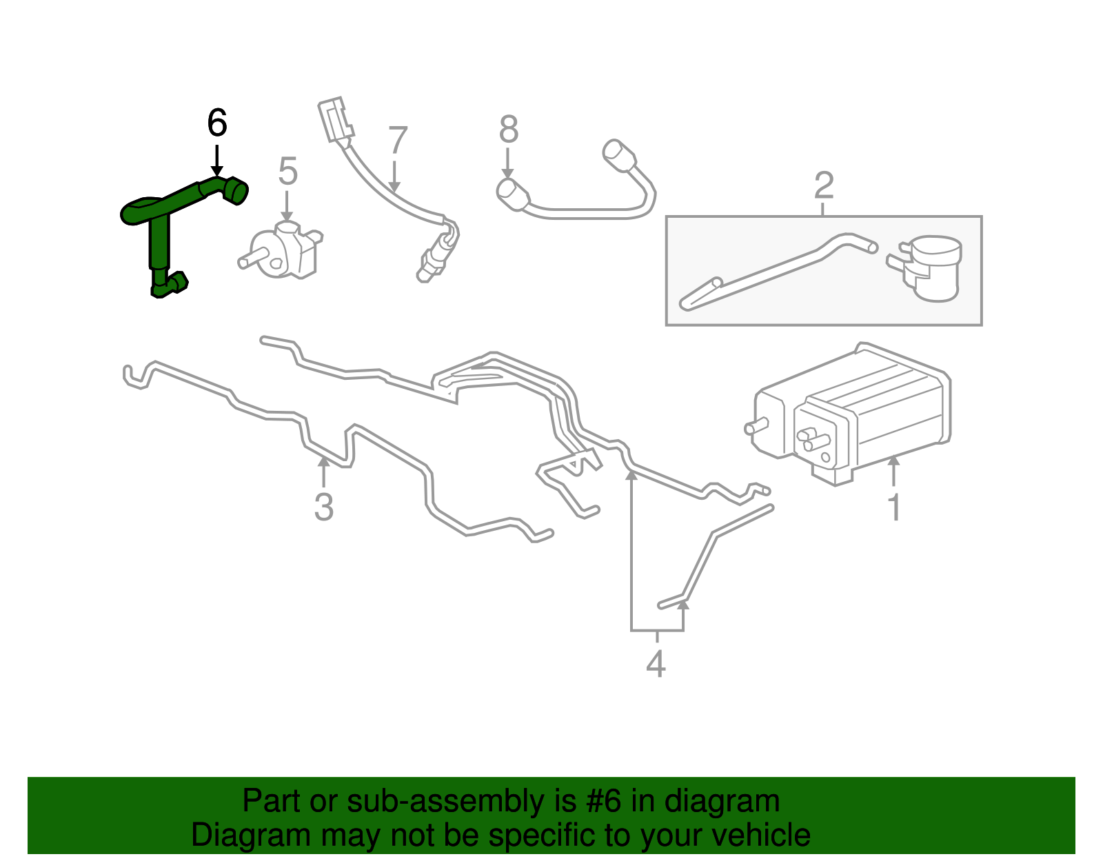2007-2008 GM Vapor Canister Purge Tube 12611354 GM | GMPartsDirect.com