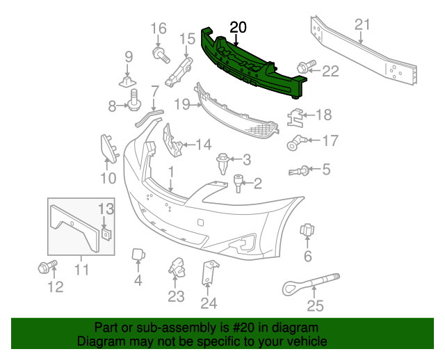 2009-2010 Lexus Bumper Impact Absorber 52611-53100 | AutoNationParts.com