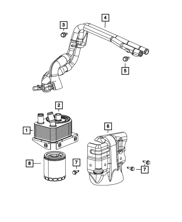 2019-2023 Mopar Oil Cooler Tube And Hose, Mounting 5048442AB | Mopar eStore