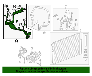 95352965 - Air Conditioning Evaporator Hose 2015-2022 Buick Encore ...