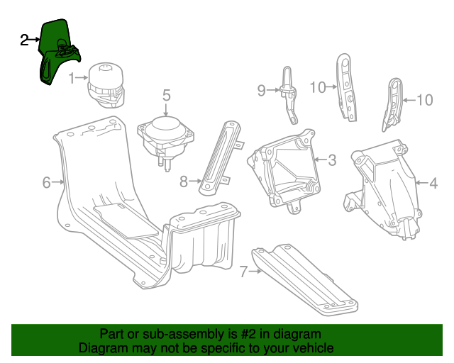 166-241-13-34 - Engine Mount Heat Shield 2012-2018 Mercedes-Benz ...