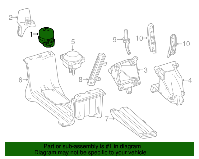 166-240-58-17 - Engine Mount 2012-2019 Mercedes-Benz | AutoNationParts.com