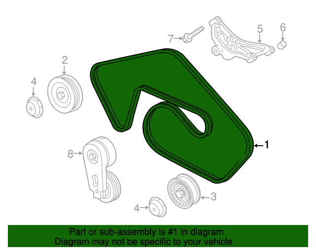 2013-2022 Land Rover Serpentine Belt LR035542 | LandRoverParamusParts