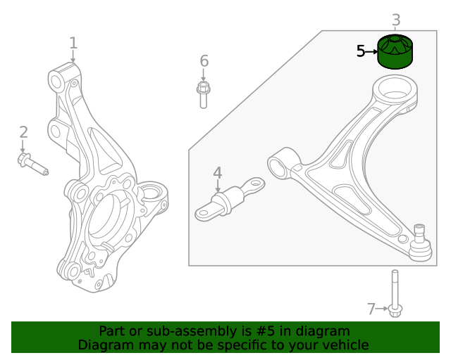 2020-2023 Hyundai Sonata Lower Control Arm Rear Bushing 54584-L1000 ...