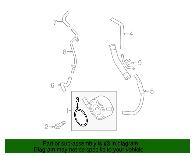 2003-2019 Infiniti Oil Cooler Seal 21304-JK20A | INFINITI Parts ...