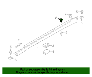 51717066226 - 2004-2010 BMW Rocker Molding Spacer (51-71-7-066-226 ...