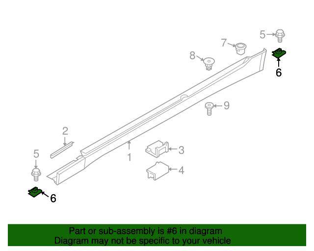 51717066220 - 2004-2010 BMW Rocker Molding Nut (51-71-7-066-220) | BMW ...