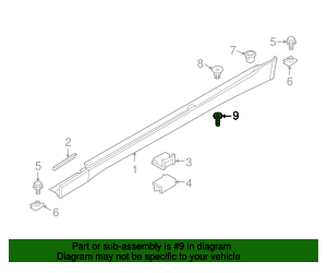 51717066229 - 2004-2010 BMW Rocker Molding Pin (51-71-7-066-229) | BMW ...