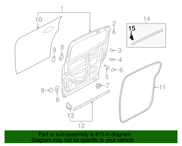 2012-2015 Mazda 5 OEM NEW 12-15 Mazda 5 Upper Door Seal Clip Upper ...