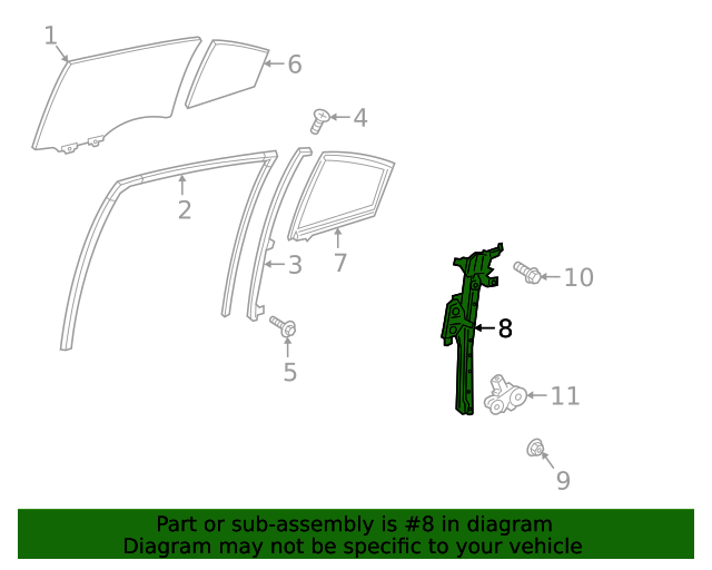 2019-2024 Toyota Window Regulator 69803-12213 | OEM Parts Online