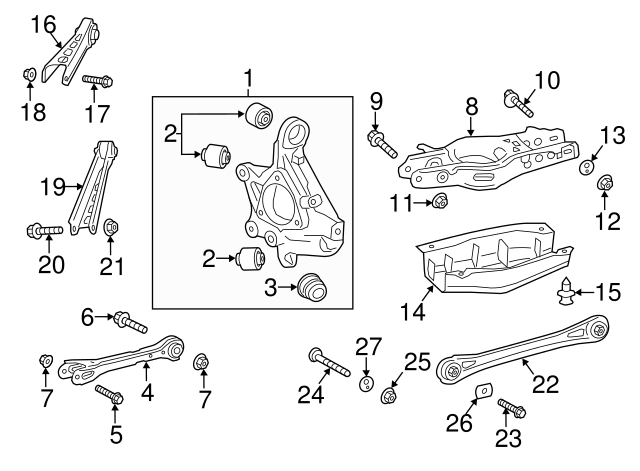 2013-2024 Cadillac Front Driver Side Rear Lower Control Link 23462008 ...