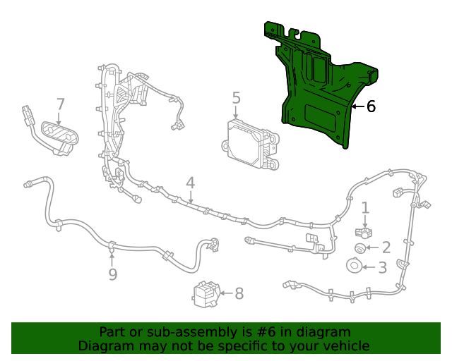 2021-2022 Cadillac Forward Range Radar Bracket 84973214 | GMPartsDirect.com