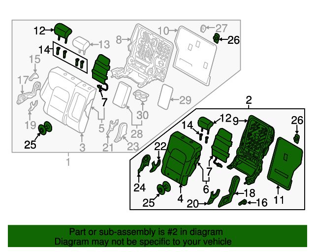 2018 Hyundai Tucson Seat Back Assembly 89300-D3130-Y9R | OEM Parts Online