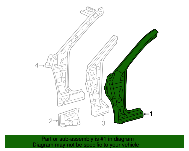 2012-2014 Toyota Camry Hinge Pillar 61131-06050 | Toyota Parts Center