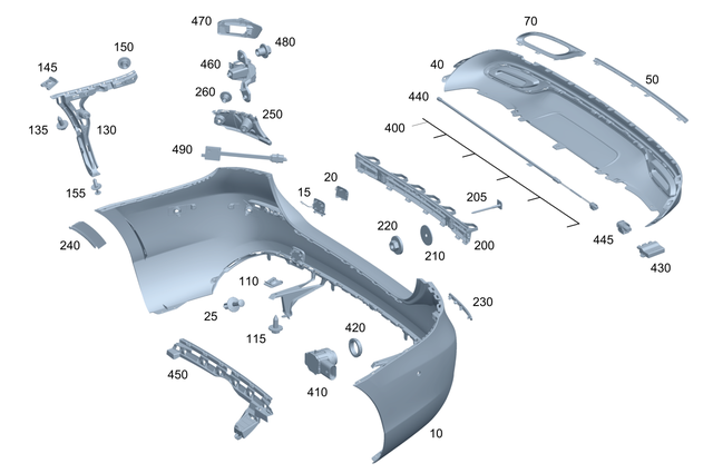 1954-2022 Mercedes-Benz Trim, Bumper 177-885-37-01 | MB OEM Parts
