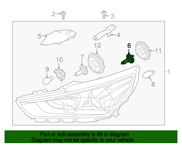Genuine Low Beam Bulb for 2011-2022 Hyundai | Part# 18647-55007-S ...