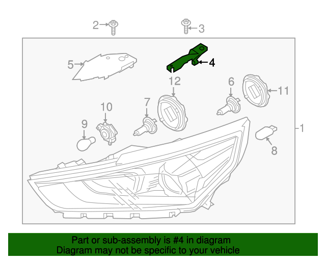 Genuine Headlamp Assembly Side Bracket for 2017-2022 Hyundai Ioniq ...