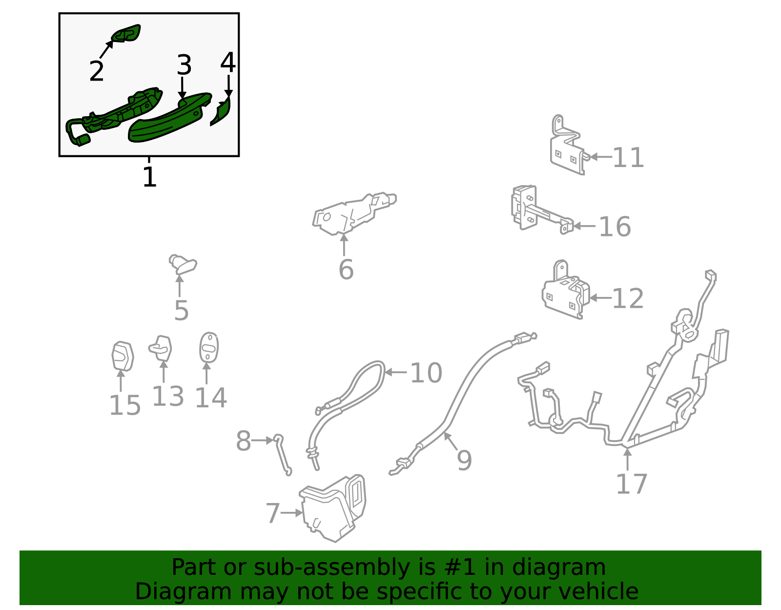 2020-2025 Cadillac CT5 Handle Kit 13548513 GM | GMPartsDirect.com