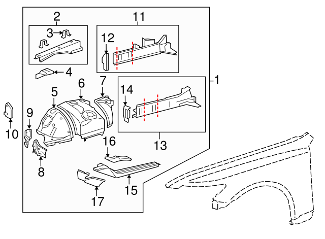 2013-2017 Lexus Fender Bracket 53258-50040 | AutoNationParts.com