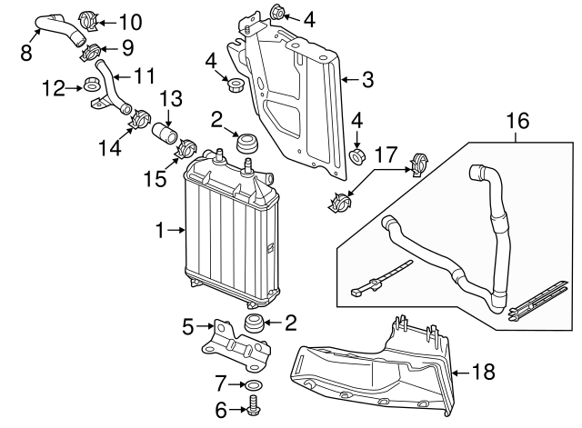 2013-2015 Audi RS5 Radiator Coolant Hose 8K0-121-051-D | Audi USA Parts