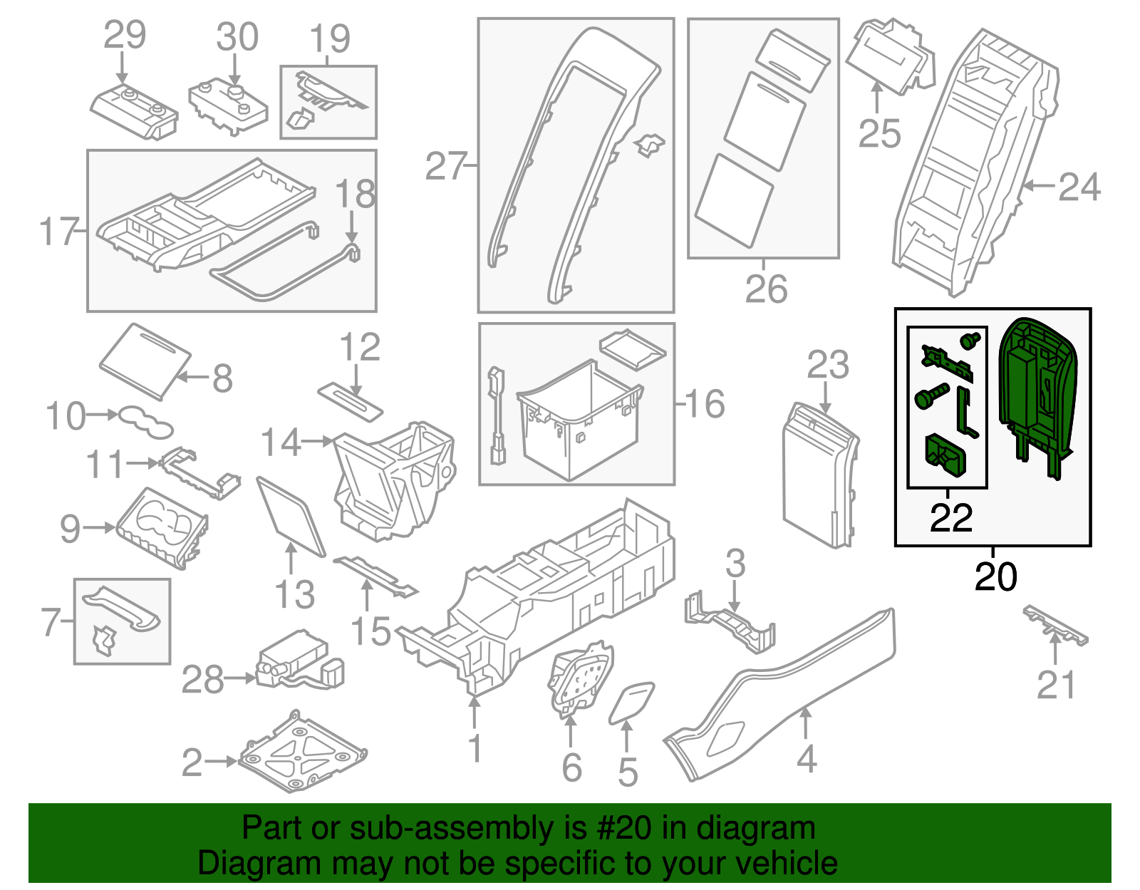 4H4-864-205-B-BK4 - Armrest 2011-2018 Audi | Audi OEM Parts