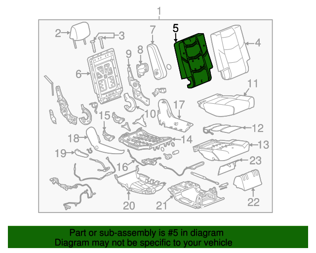 84381555 - Front Passenger Side Seat Back Pad 2020 GM | Gateway Buick ...