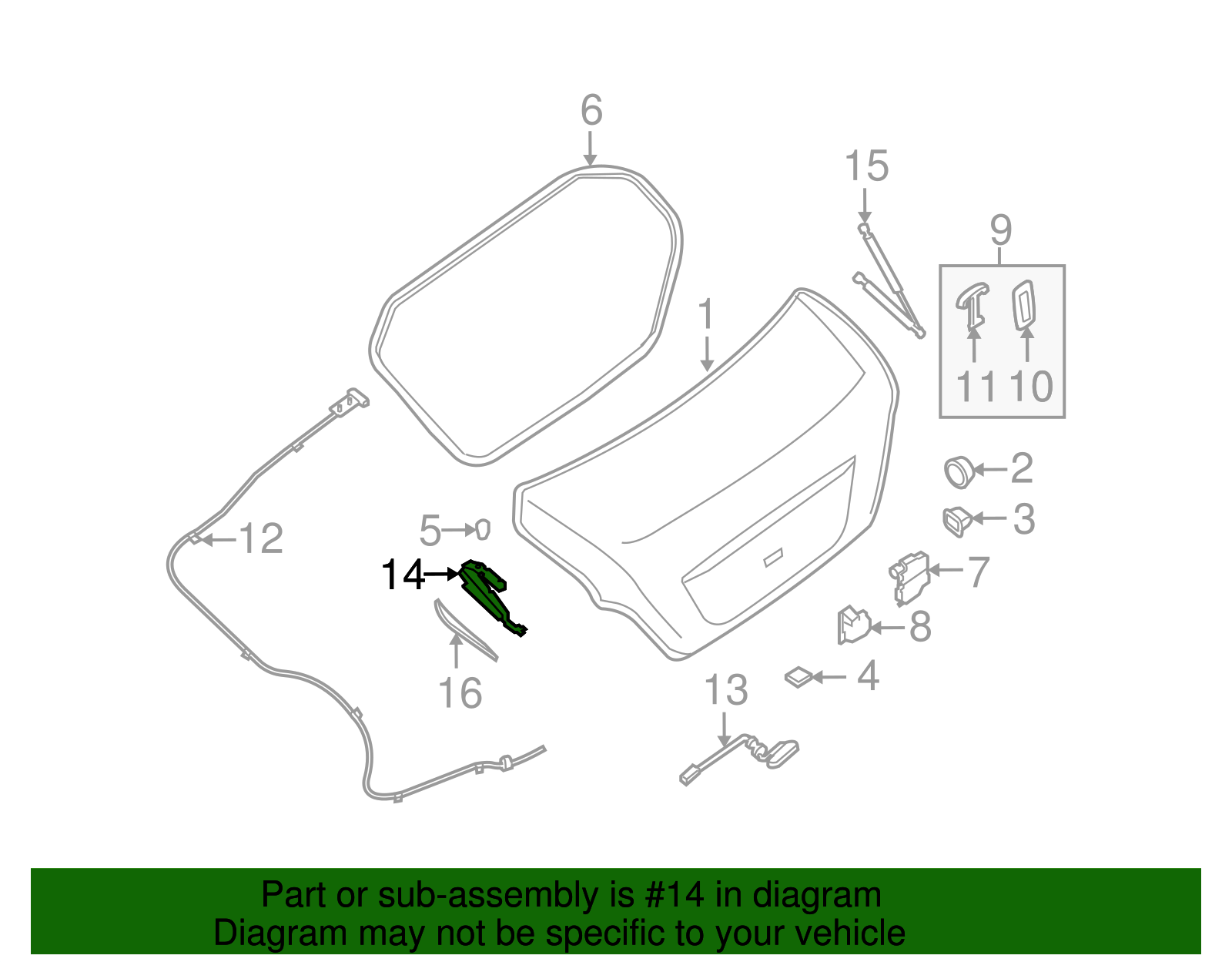 84401-9N00C - 2009-2014 Nissan Maxima - Hinge Assembly | Anicra Nissan ...