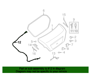 84652-JA000 - Release Cable 2007-2014 Nissan | Nissan Parts ...