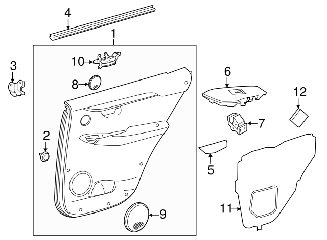 67640-78060-L2 - Door Interior Trim Panel 2015-2017 Lexus ...