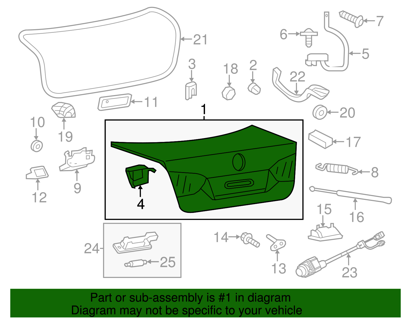2015-2018 Volkswagen Jetta Trunk Lid 5C6-827-025-E | VW Direct Auto Parts