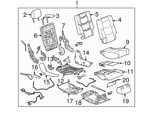 2015-2020 GM Dark Ash Side Seat Cover 84532845 | GMPartsDirect.com