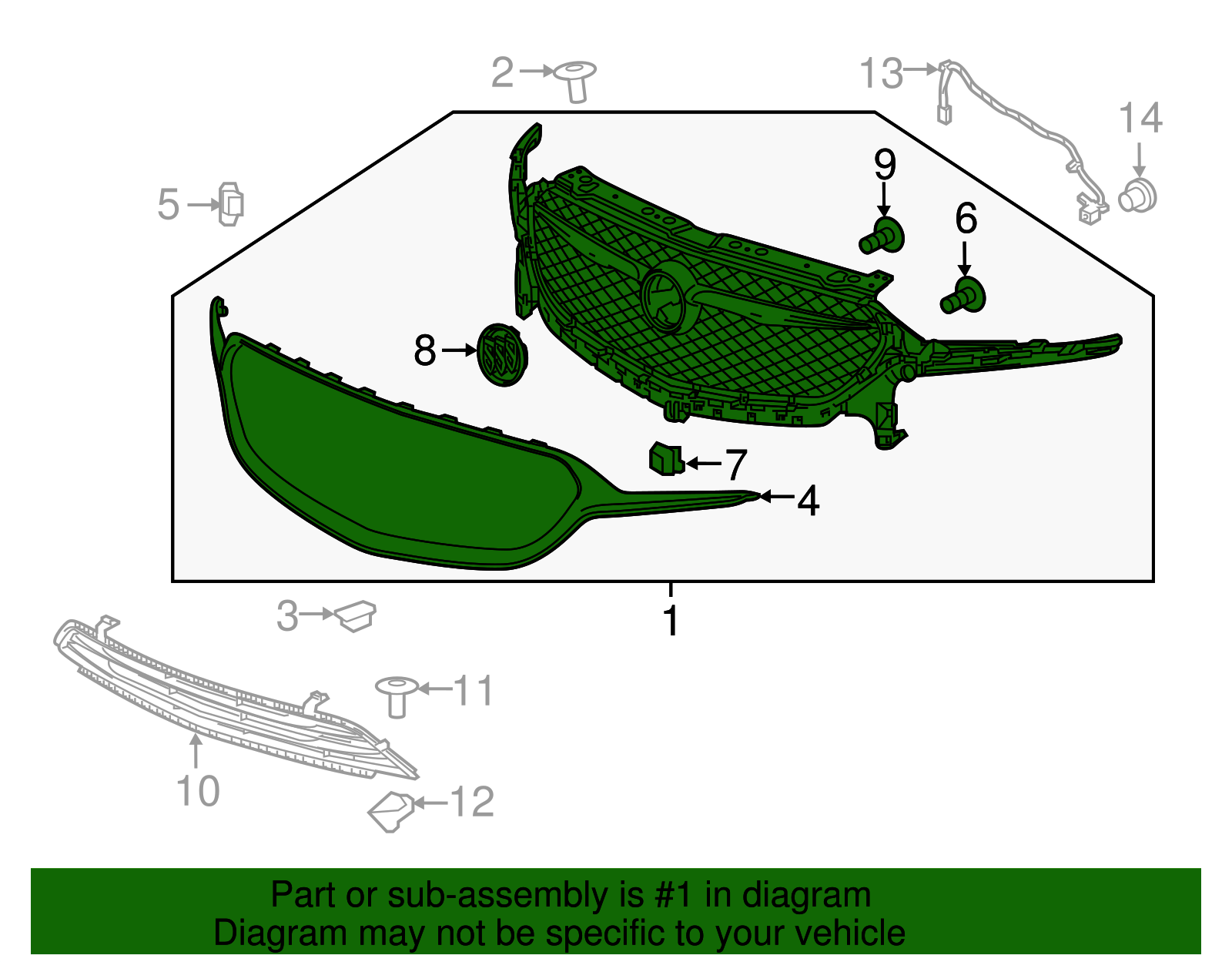 2018-2021 Buick Enclave Front Grille 84739634 | GM Parts Center