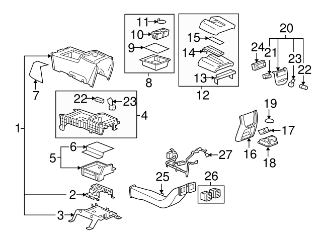 22889199 - OEM GM Console Assy | GMPartsCenter.net | GM Parts Center